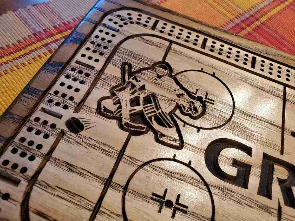 Personalized Hockey Themed Cribbage Board, Iceport Design - Maine Wood ...